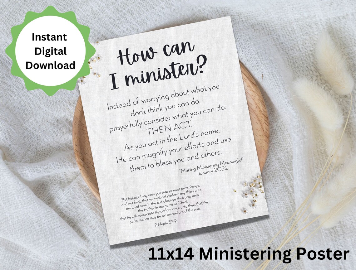 Instant Digital Download Ministering Posters for Relief Society ...