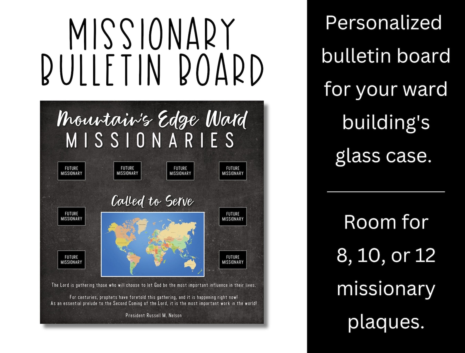 Personalized Missionary Bulletin Board | 8 10 12 Plaques | Ward ...