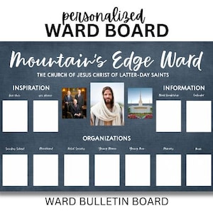 WARD BOARD Ward Bulletin Board Personalized Easy Ready to Hang the ...