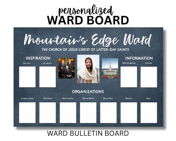 WARD BOARD Ward Bulletin Board Personalized Easy Ready to Hang the ...