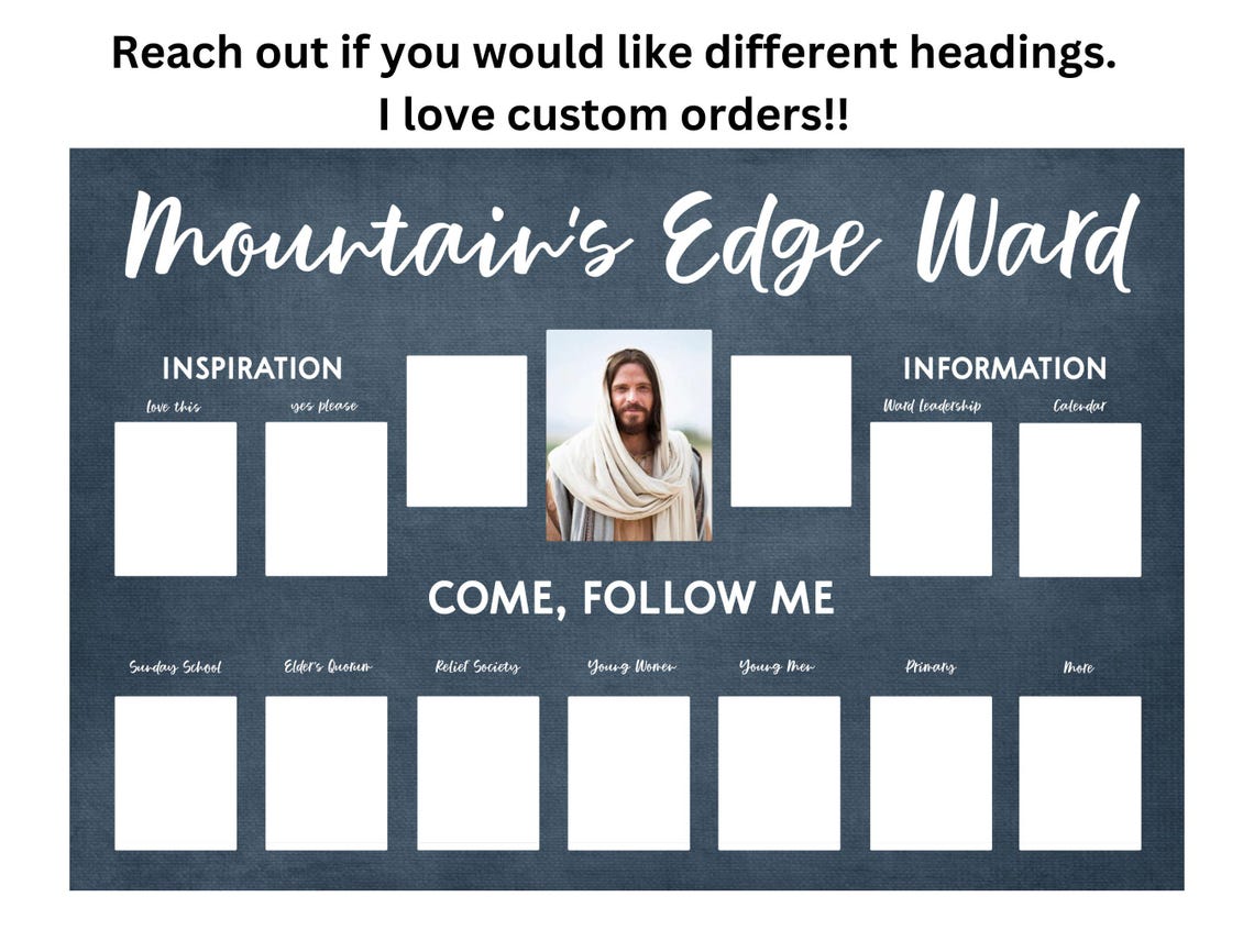 WARD BOARD | Ward Bulletin Board | Personalized | Easy | Ready to Hang ...