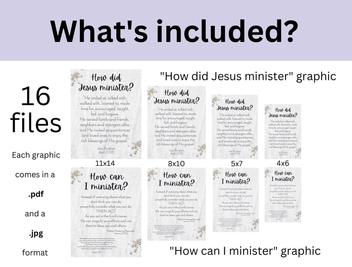 Instant Digital Download Ministering Posters for Relief Society ...
