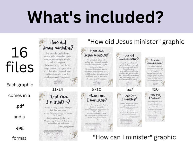 Instant Digital Download Ministering Posters for Relief Society ...