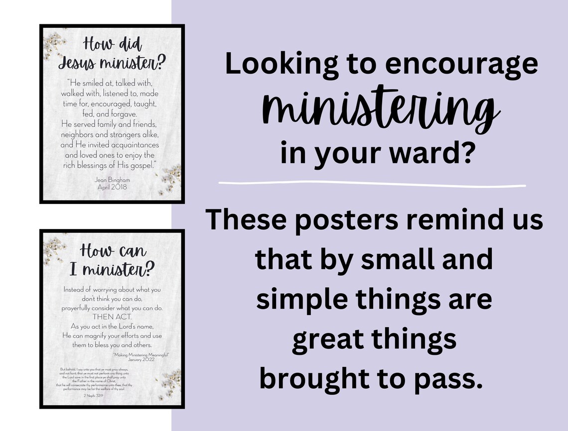 Instant Digital Download Ministering Posters for Relief Society ...