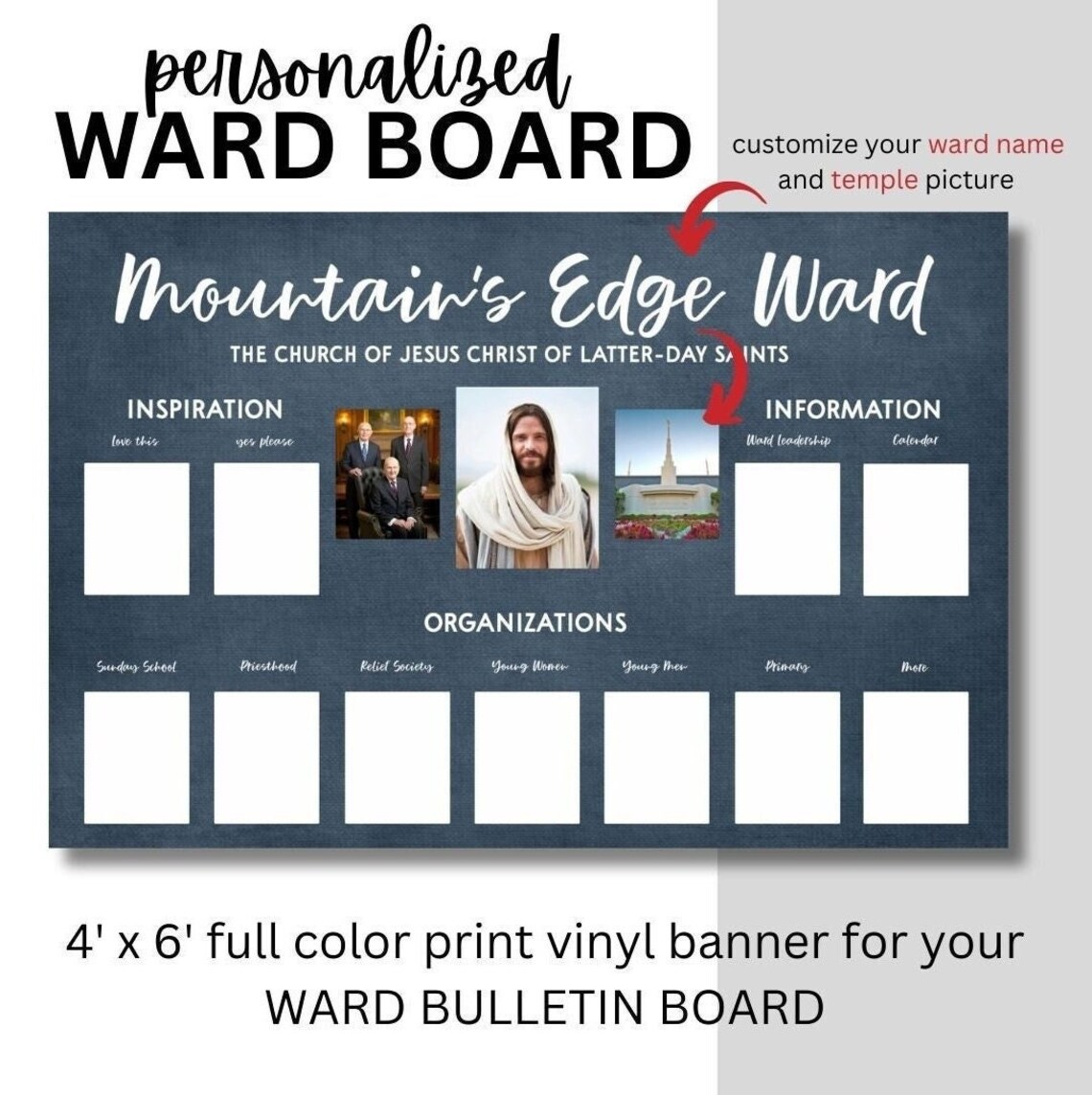 WARD BOARD | Ward Bulletin Board | Personalized | Easy | Ready to Hang ...