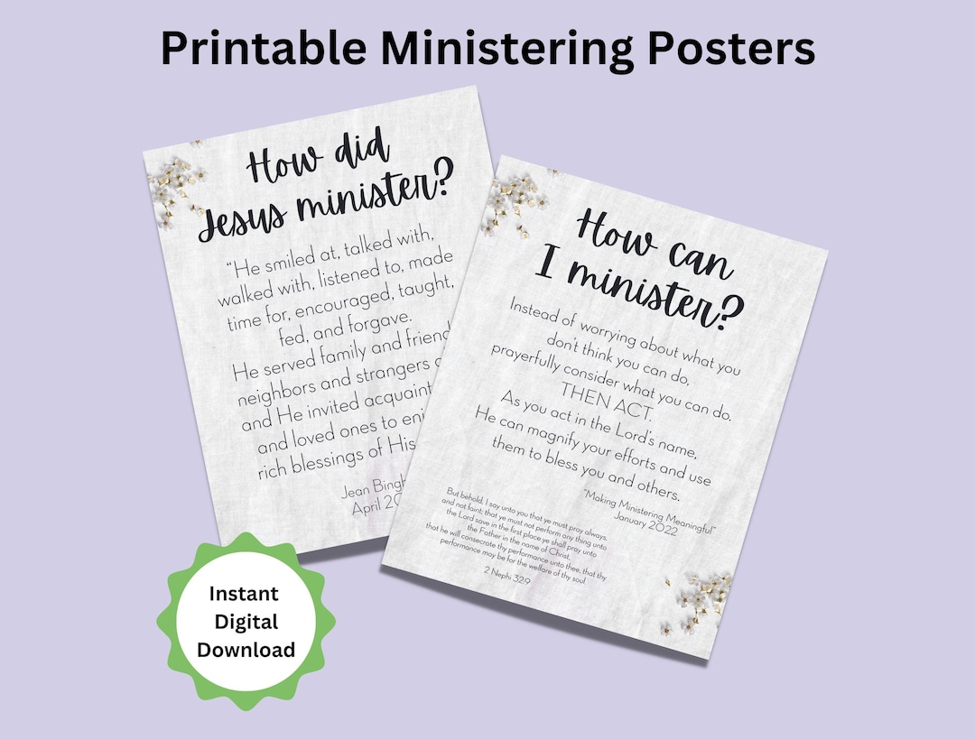Instant Digital Download Ministering Posters for Relief Society ...