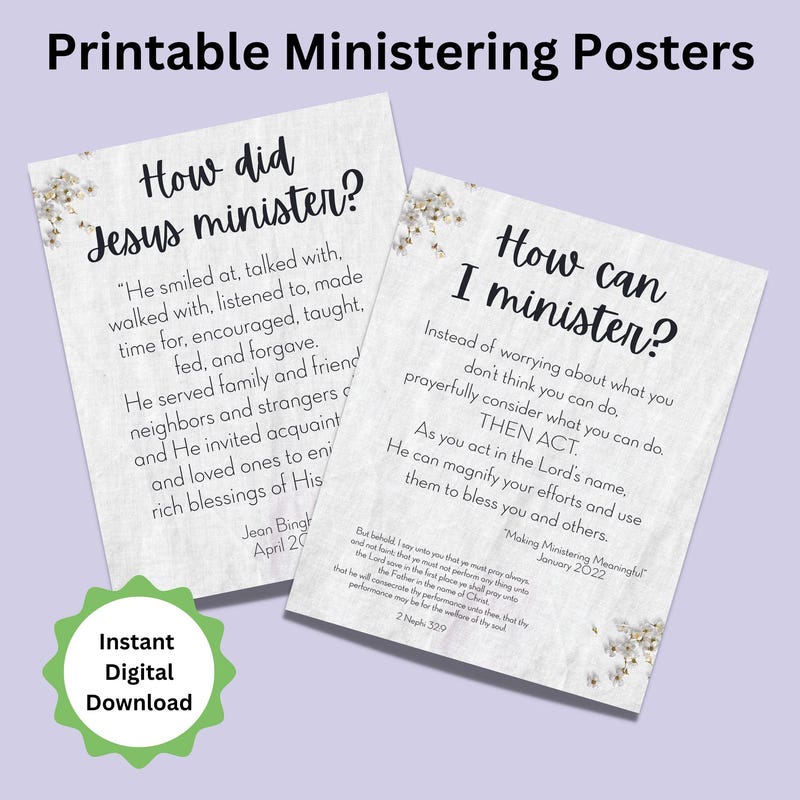 Ministering Handout - Etsy