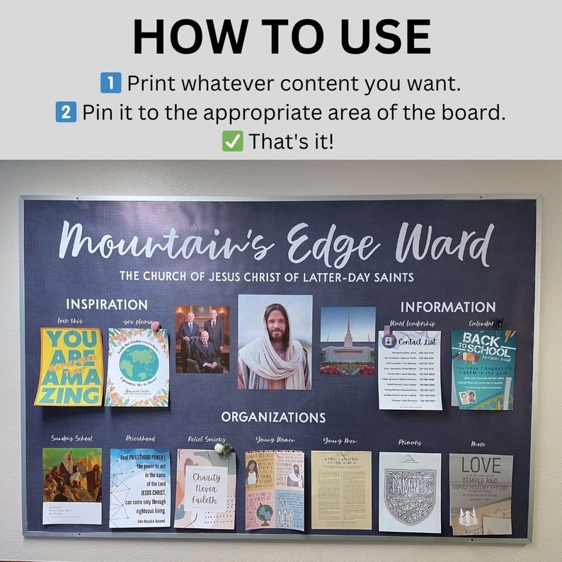 WARD BOARD | Ward Bulletin Board | Personalized | Easy | Ready to Hang ...