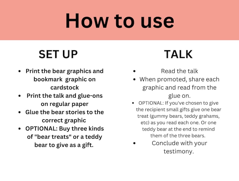 Three Bears of Baptism Printables and Talk | LDS Baptism Talk | Bear ...