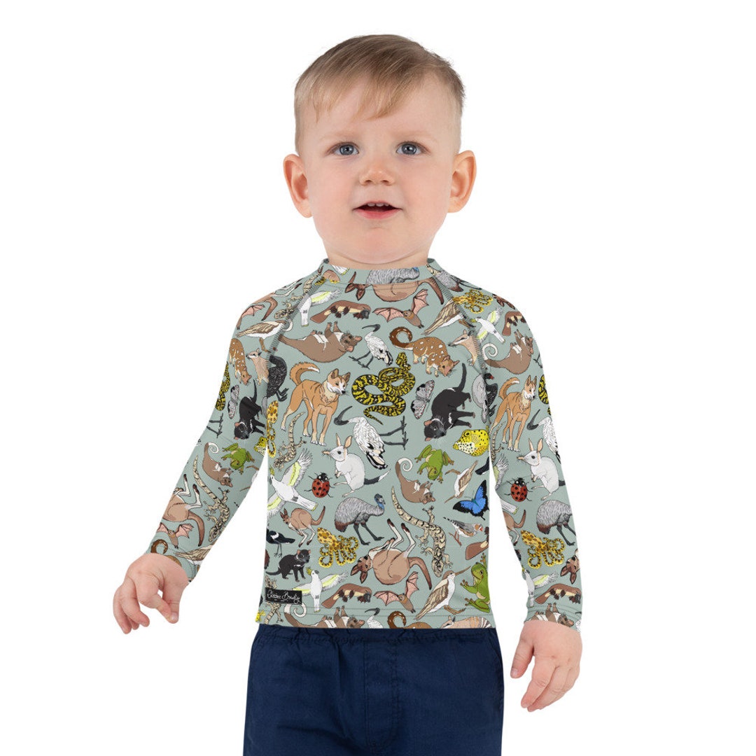 Kids Australian Animals Rash Guard Sage - Etsy