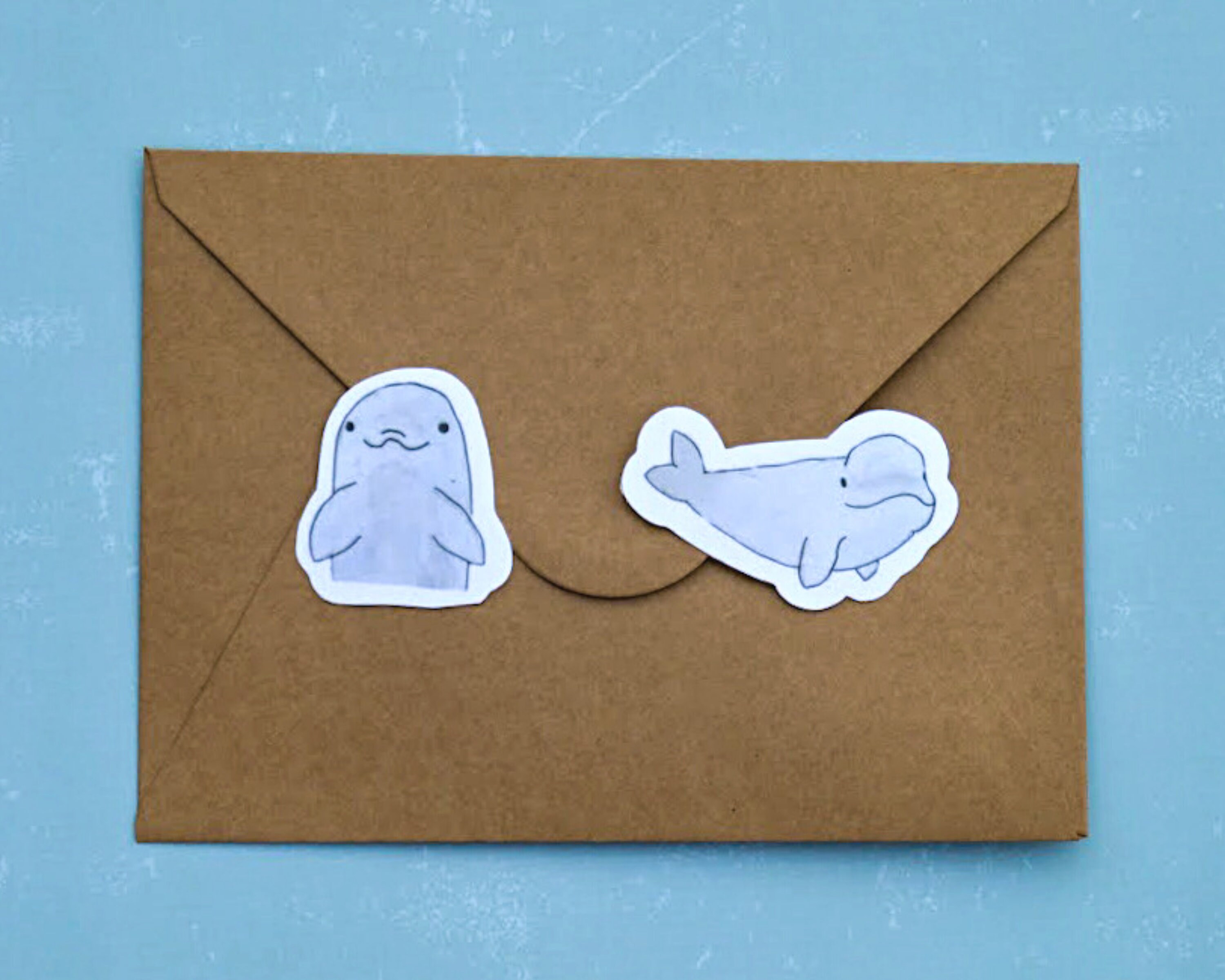 Water Color Whale Sea Creature Sticker Pack Craft, Gift, Bullet Journal ...