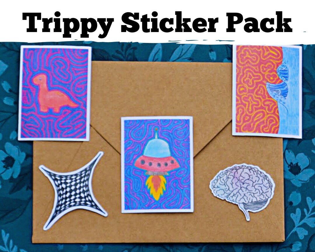 Psychedelic Trippy Sticker Pack Craft, Gift, Bullet Journal, Water ...
