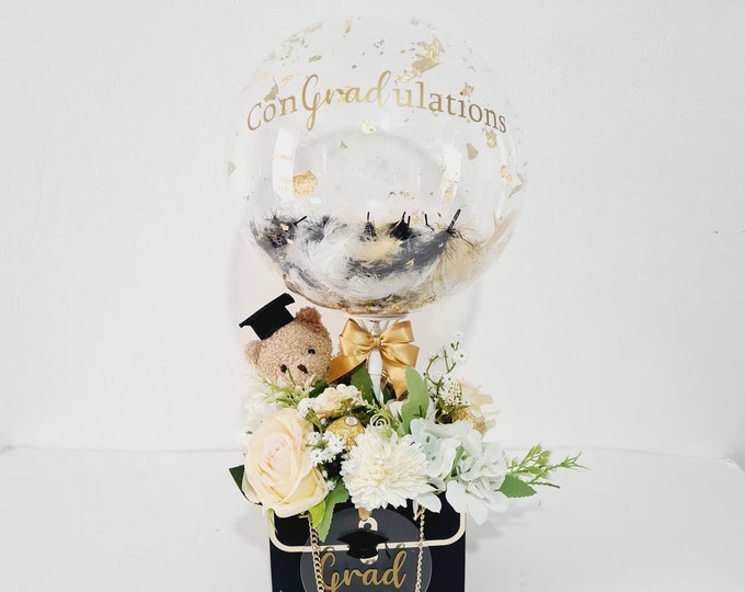 Acrylic Graduation Bobo Balloon Artificial Flower Bouquet, Teddy ...