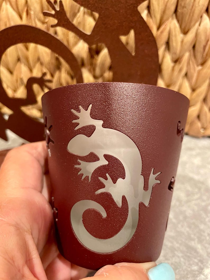 Vintage Partylite Rustic Metal Kokopelli Lizard and Gecko Tealight ...