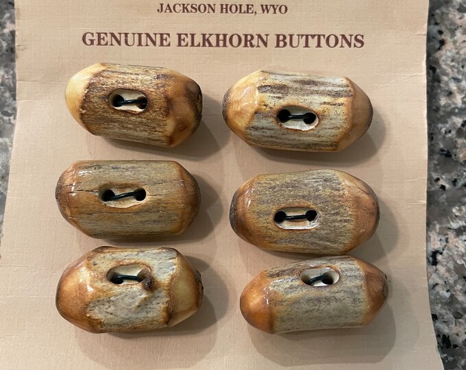 Unique Genuine Elkhorn Barrel Buttons Set of 6 Original Package From ...