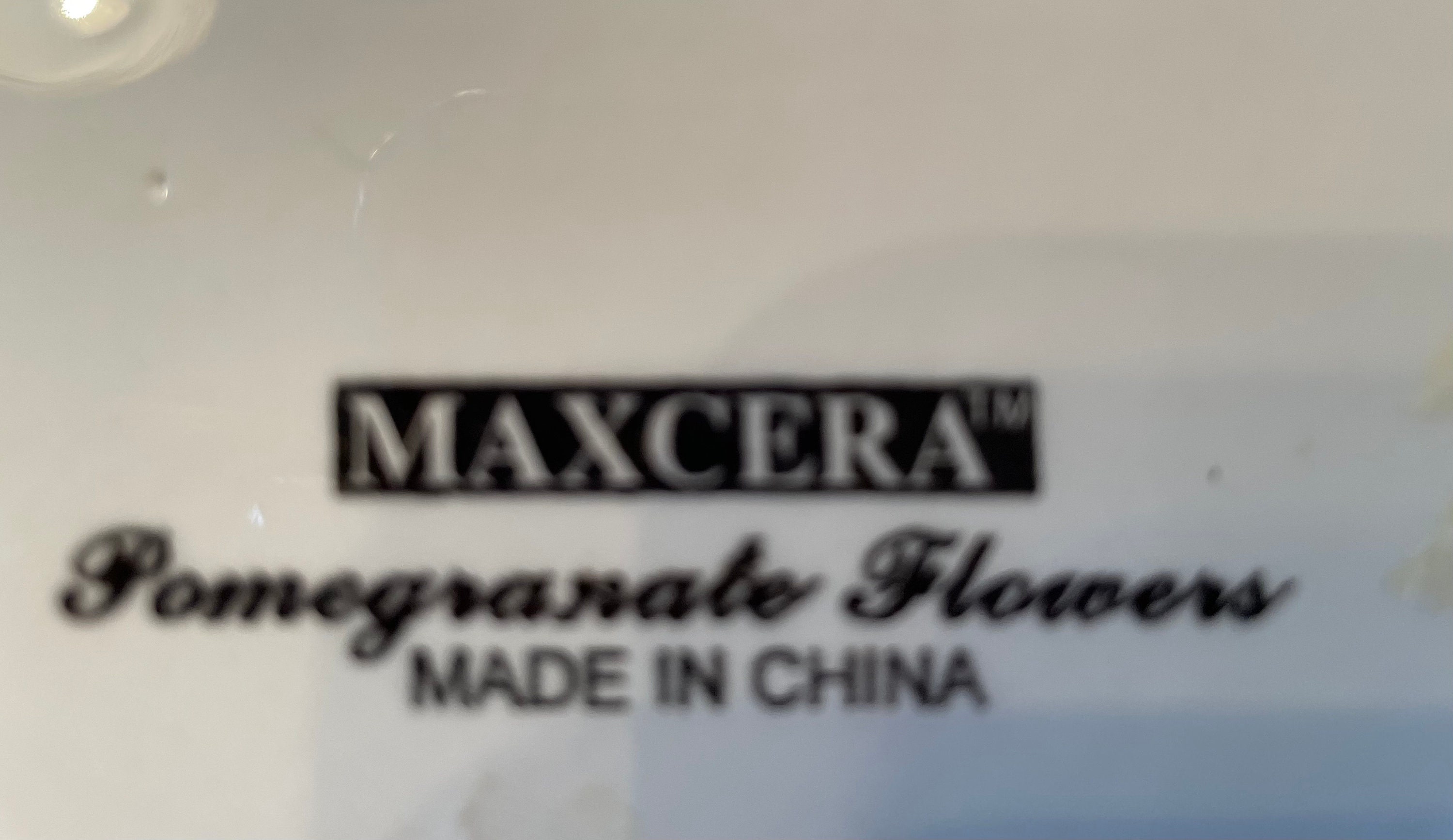 Maxcera Pomegranate Colorful Flower Server Tray With Handles Rare Find ...