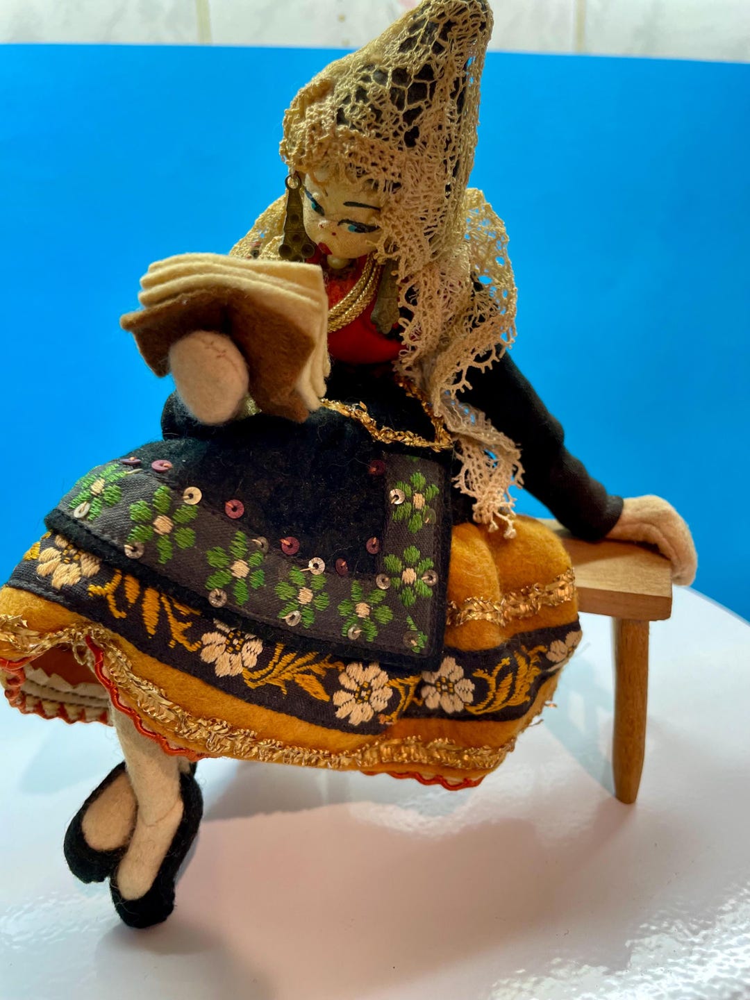 Rare Antique Handmade Baitz Doll on Bench European Tanzpuppe Vintage - Etsy