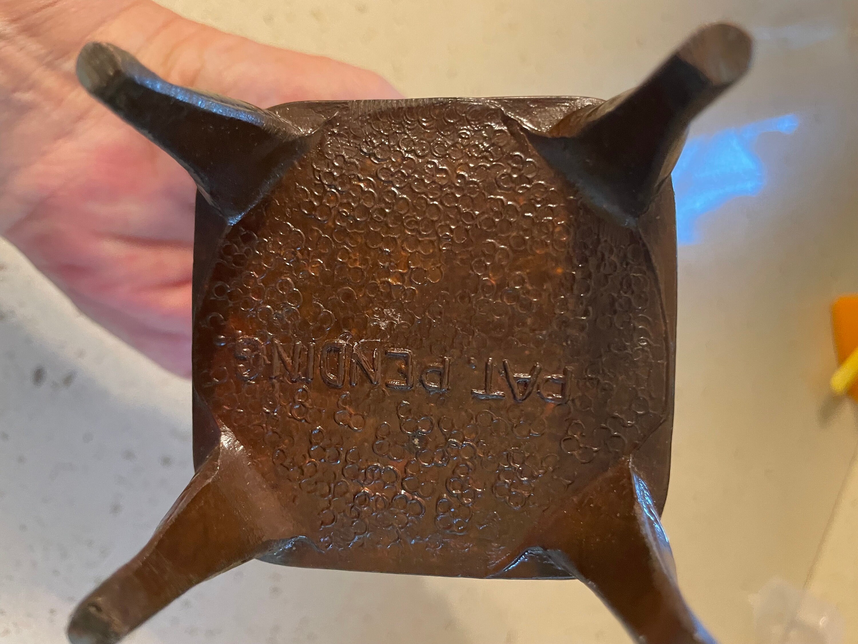 Vintage Mini Cast Iron Pot Belly Stove Ashtray Incense Burner With ...