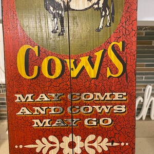 Vintage George Nathan Cows Farmhouse Wood Screened Art Wall Sign - Etsy