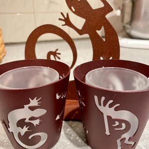 Vintage Partylite Rustic Metal Kokopelli Lizard and Gecko Tealight ...