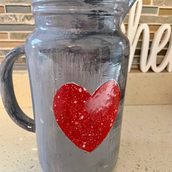 Red Ceramic Pitcher - Etsy