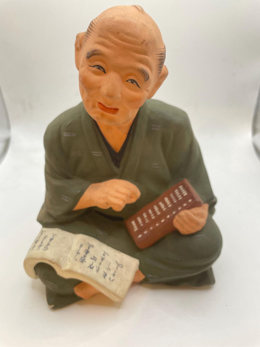 Vintage Hakata Urasaki Clay Japanese Man With Scroll and Book - Etsy