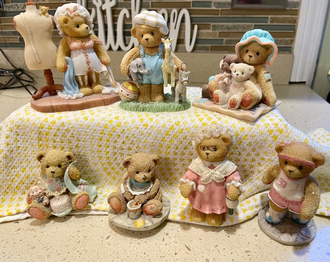 Vintage Cherished Teddies Figurine Collection Bundle of 7 Rare Finds ...