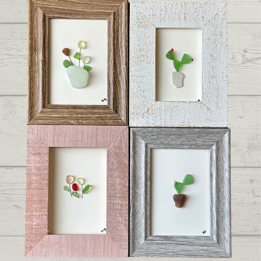 3D Miniature 2x3 Art, Sea Glass Art, Small Mini Art, Tabletop Art ...