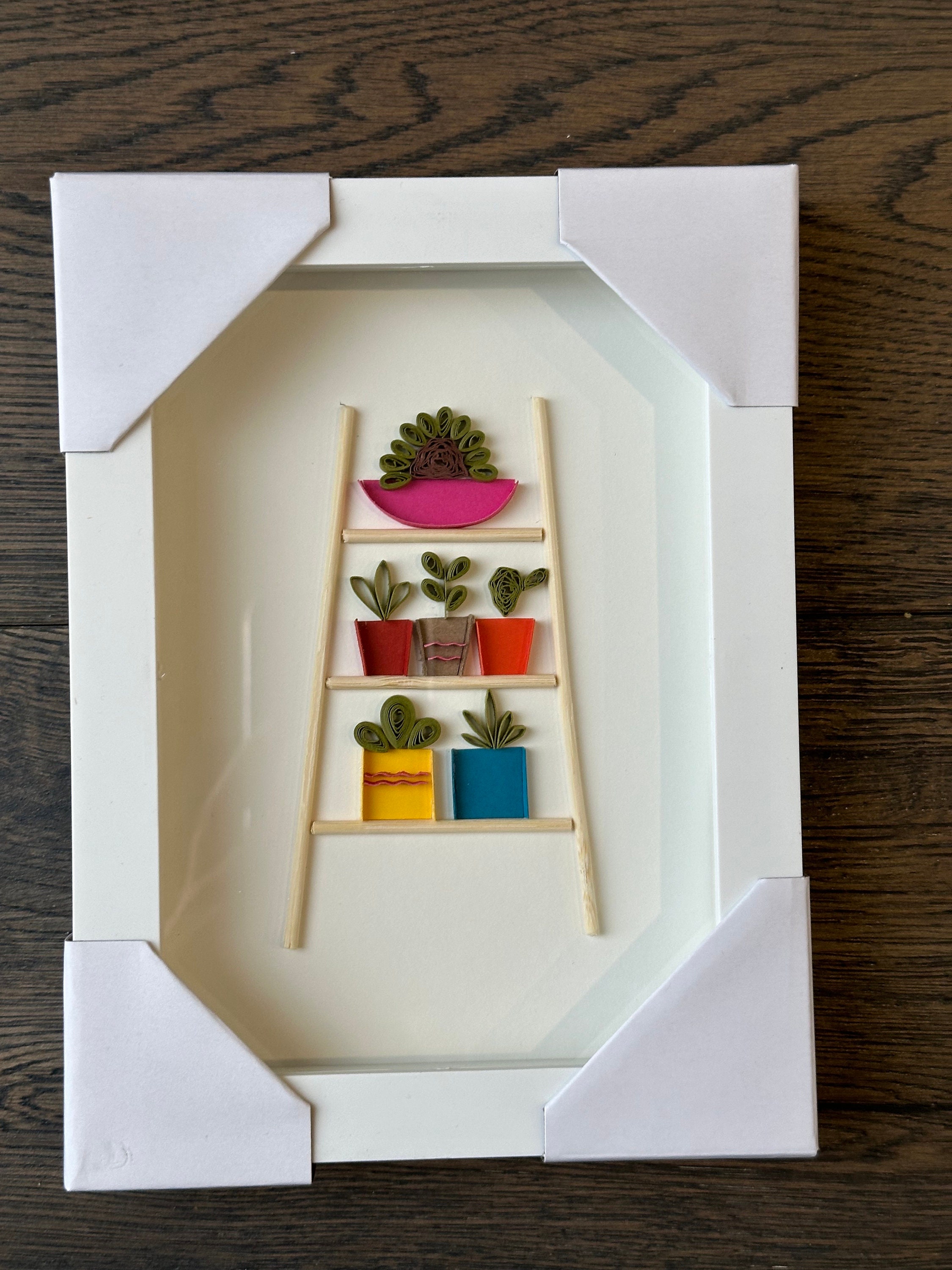 3D Quilling Plant Ladder Framed Artwork Botanical Paper Quill Wall ...