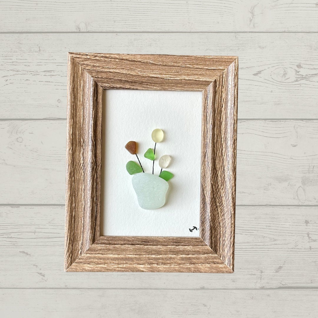 3D Miniature 2x3 Art, Sea Glass Art, Small Mini Art, Tabletop Art ...