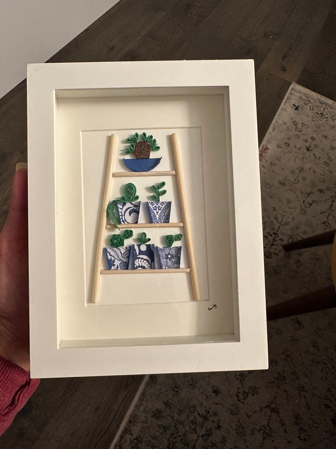 3D Quilling Plant Ladder Framed Artwork - Botanical Paper Quill Wall ...