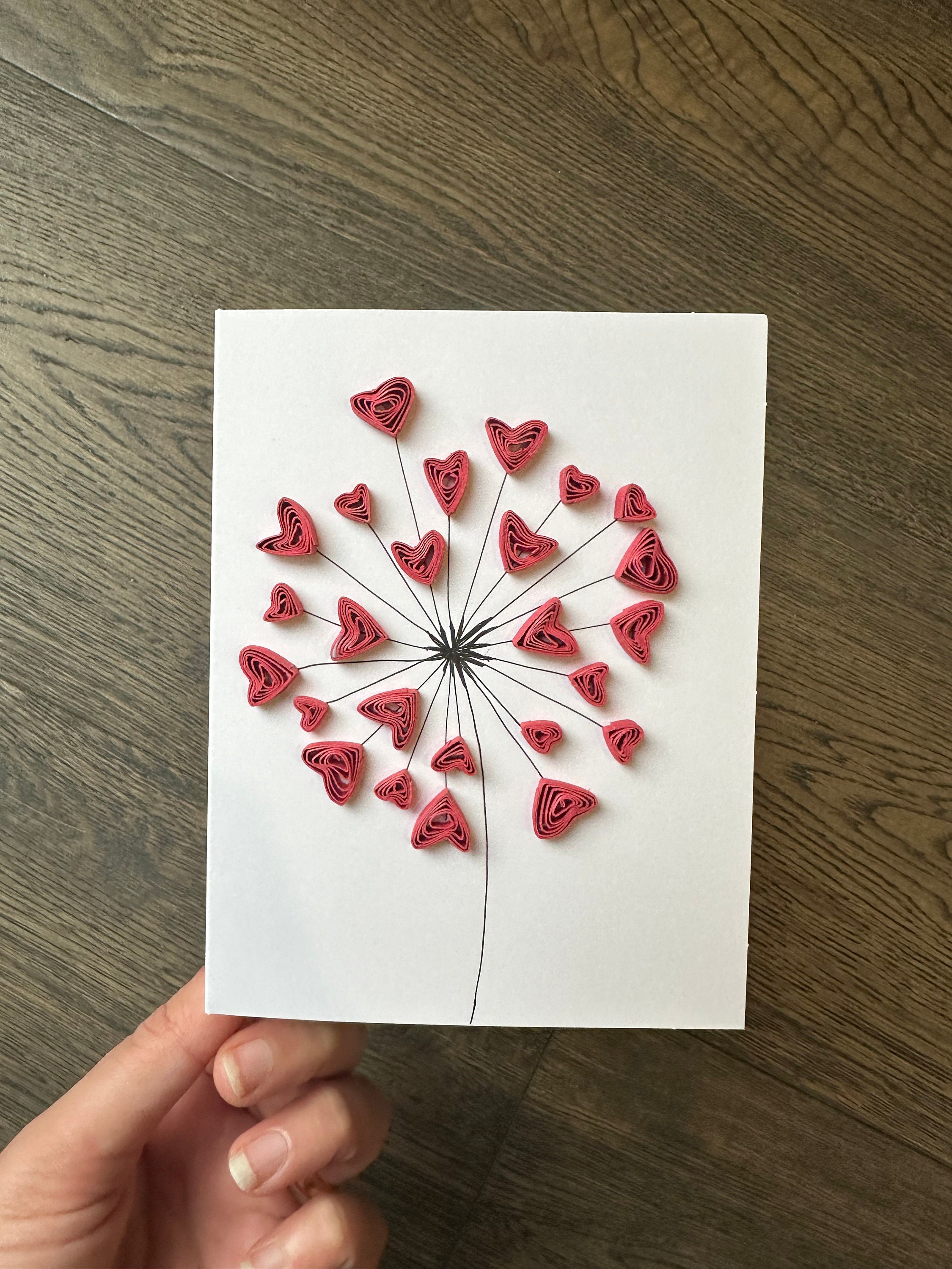 3D Quilled Hearts Greeting Card, Cute Thoughtful Love Note, Artistic ...