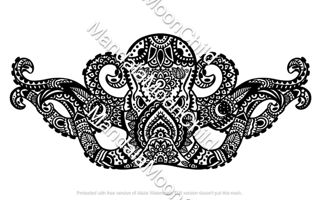 Octopus Mandala SVG Cut File Custom Art One of A Kind - Etsy