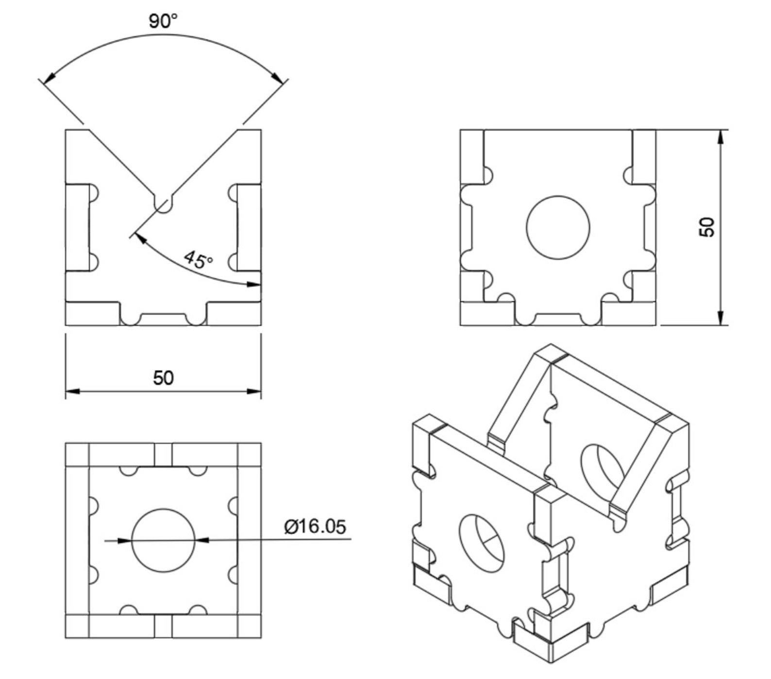 Welding V Block Clamping Jig 50 X 50 X 50 X 6mm DXF Files - Etsy