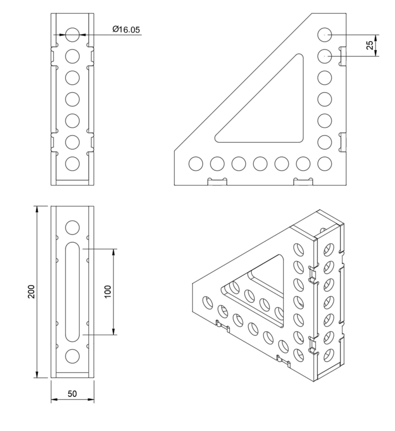 Welding Square 90 Degree 50 X 200 X 200 X 6mm DXF - Etsy