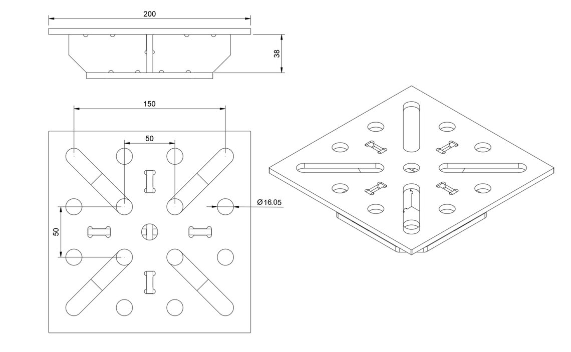 Stand Mount 200 X 200 X 50 X 6mm DXF - Etsy
