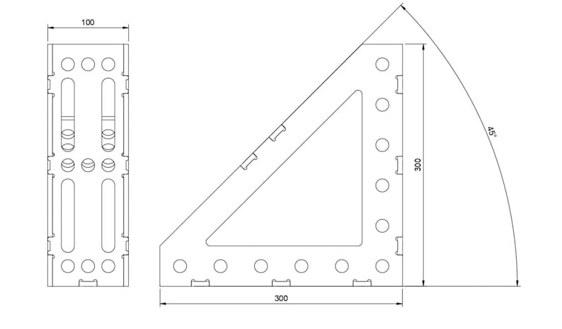 Welding Square 90 Degree 100 X 300 X 300 X 6mm DXF Files - Etsy