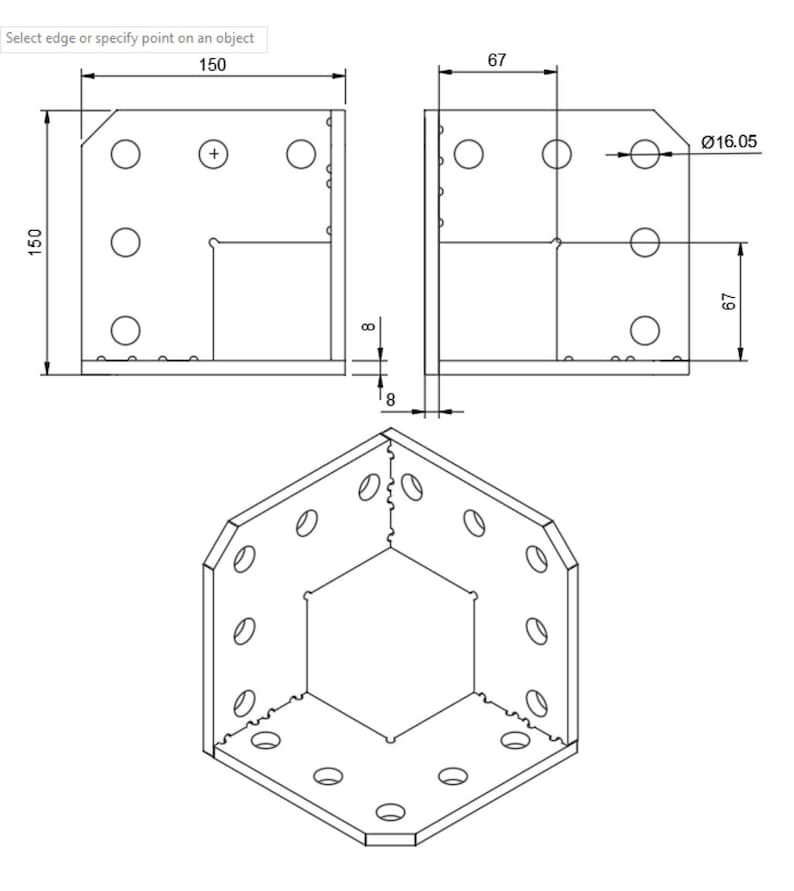 Welding Corner Square 150 X 150 X 67 X 8mm DXF - Etsy