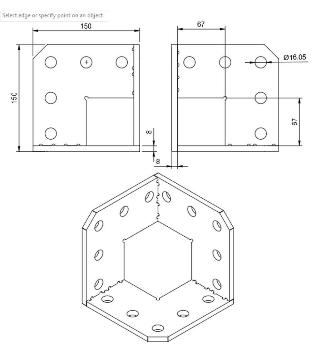 Welding Corner Square 150 X 150 X 67 X 8mm DXF - Etsy