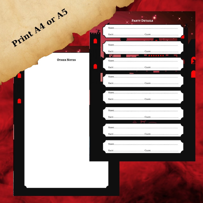 Printable Character Sheet for DND RPG 5e Rogue Arrow Red - Etsy