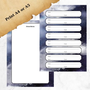 Printable Character Sheet for DND 5e Celestial Sky A4 or A5 - Etsy