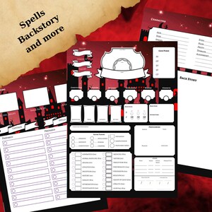 Printable Character Sheet for DND RPG 5e Rogue Arrow Red - Etsy