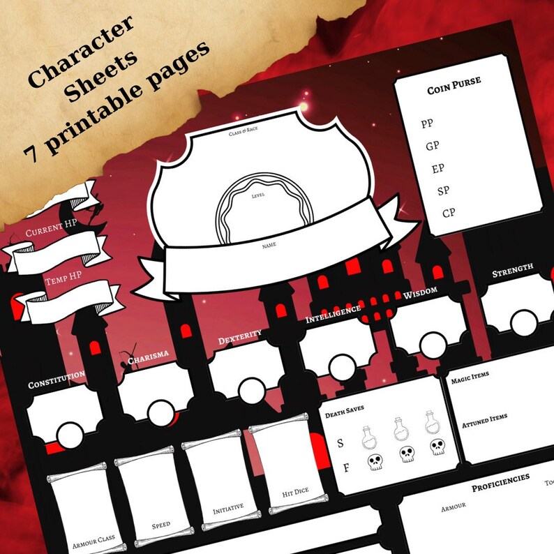 Printable Character Sheet for DND RPG 5e Rogue Arrow Red - Etsy