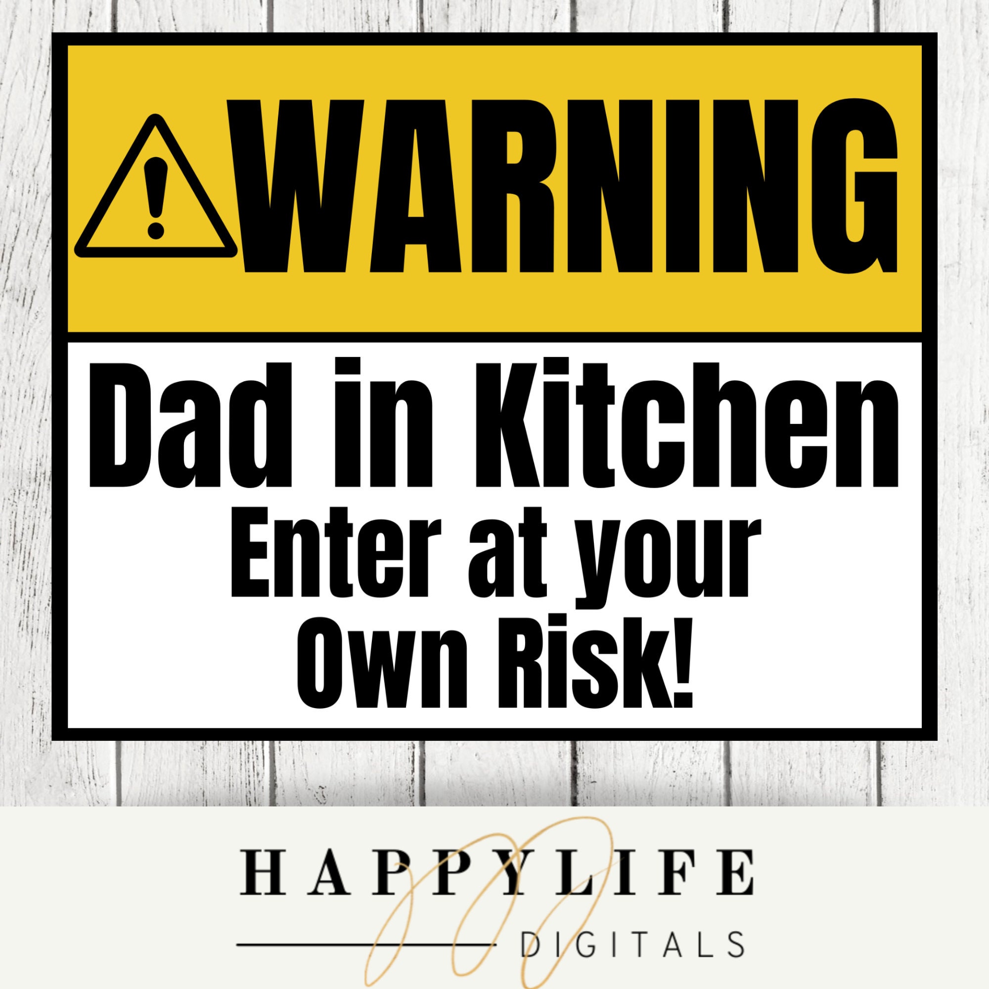 Warning Dad in Kitchen Enter at Your Own Risk Funny PNG Image - Etsy