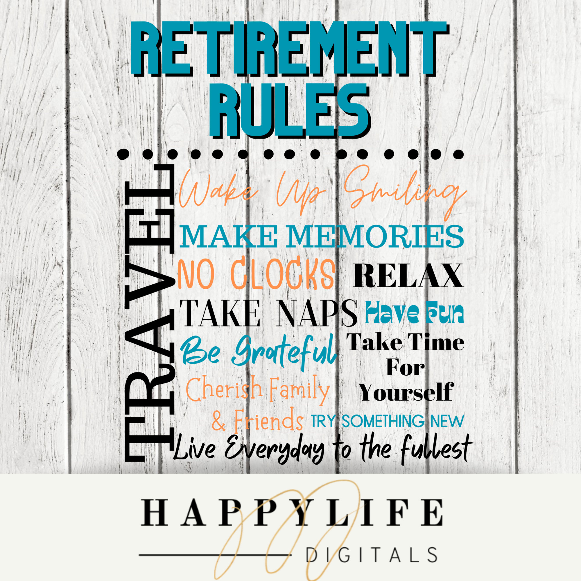 Retirement Rules No Clocks, Take Naps SVG, PNG Digital Download, Cut ...