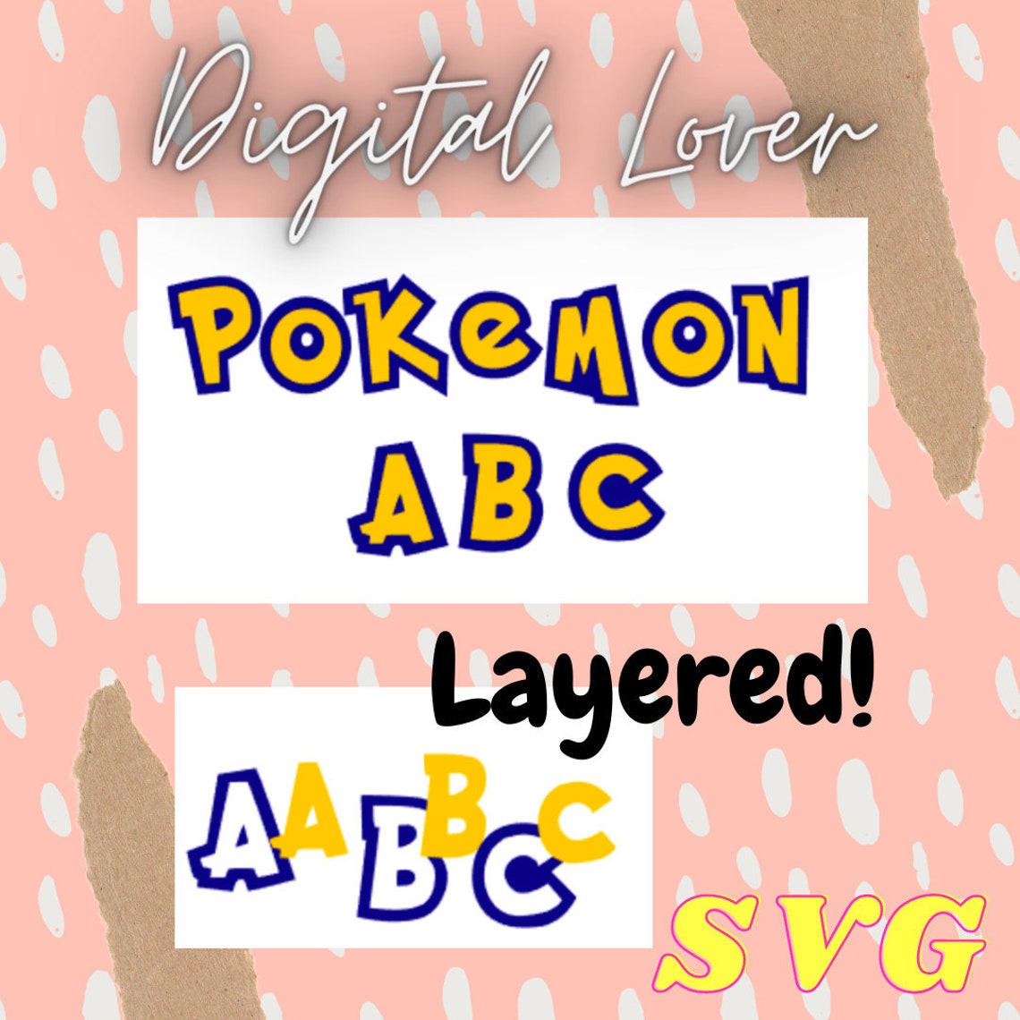 Pokemon Alphabet Letters Layered SVG and PNG Images Pokemon | Etsy