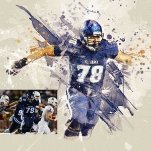 CUSTOM SPORTS PORTRAIT/ Personalized Sports Action Poster From Your ...