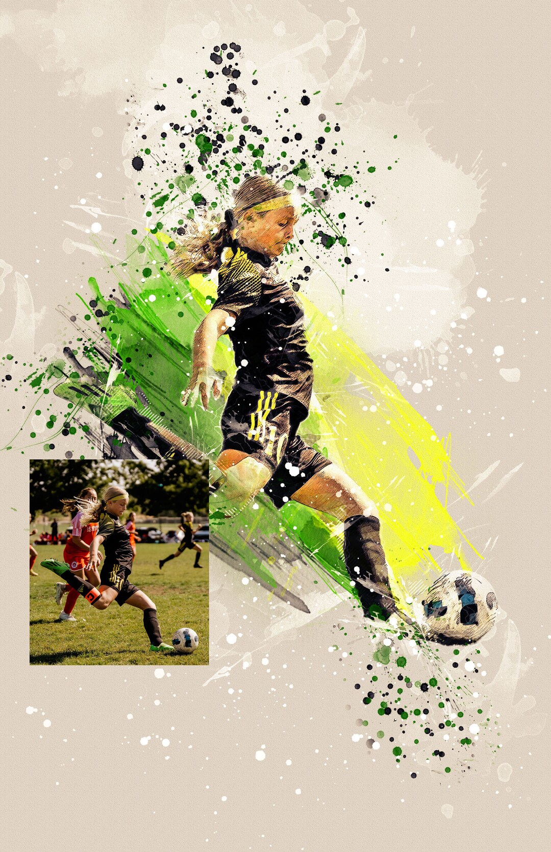 CUSTOM SPORTS PORTRAIT/ Personalized Sports Action Poster From Your ...