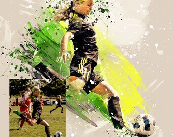 CUSTOM SPORTS PORTRAIT/ Personalized Sports Action Poster From Your ...