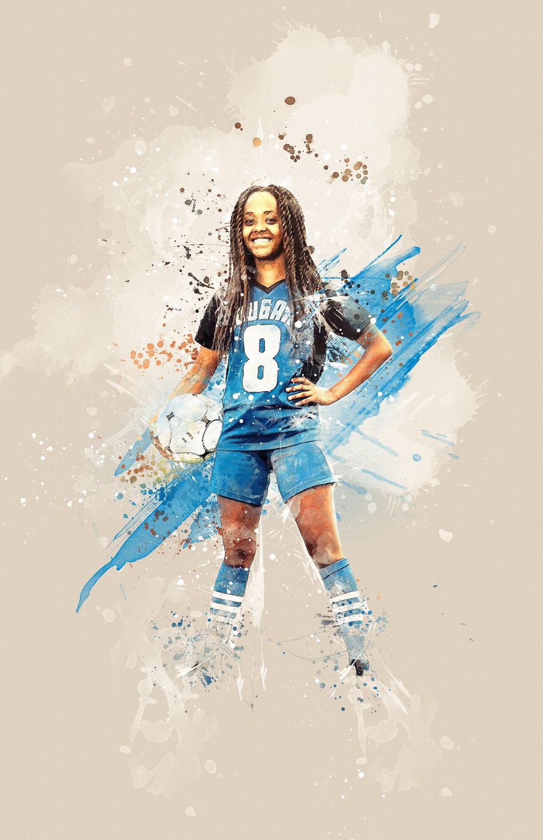 CUSTOM SPORTS PORTRAIT/ Personalized Sports Action Poster From Your ...
